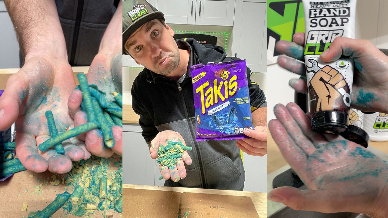 I put blue takis on my hands - Grip Clean